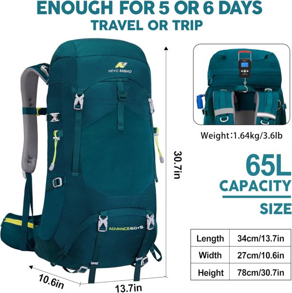 NEVO RHINO Internal Frame Hiking Backpack 65L Green | Official NEVO ...